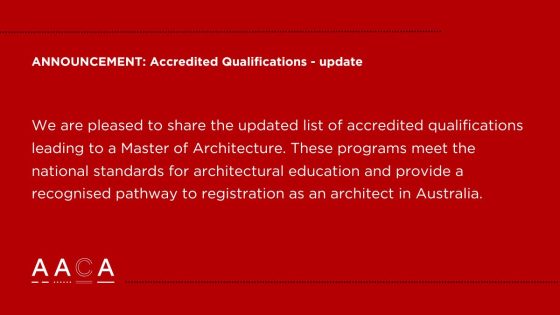 Accredited Qualifications – update | Architects Accreditation Council ...